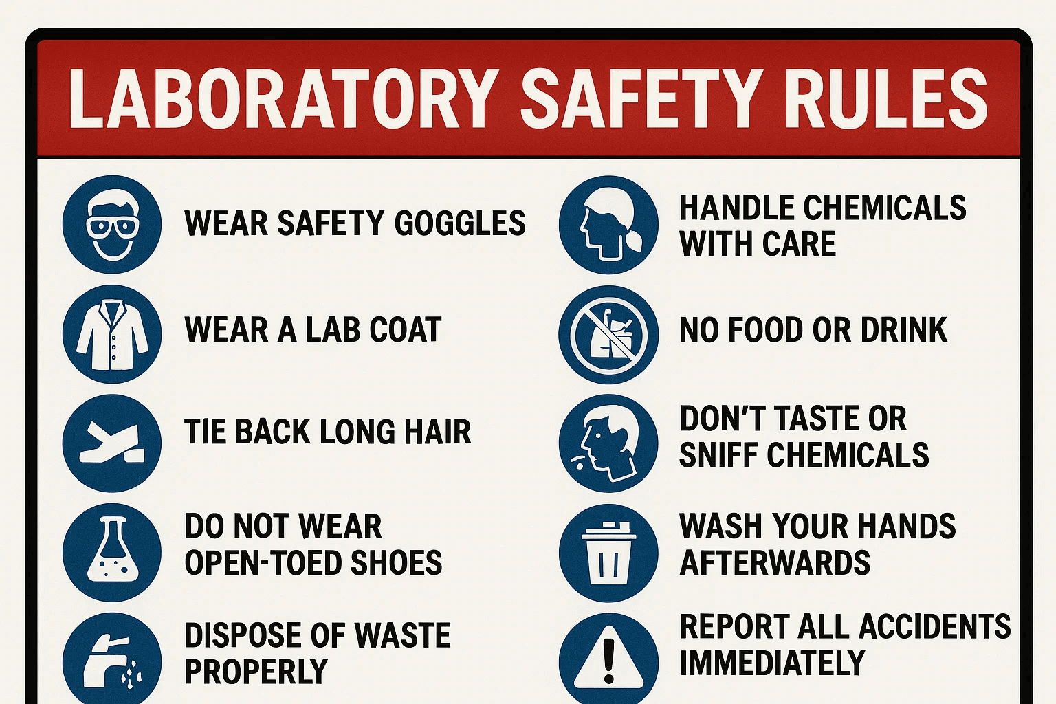 Top 20 Laboratory Safety Rules Every Researcher Must Follow Top 20 Laboratory Safety Rules Every Researcher Must Follow